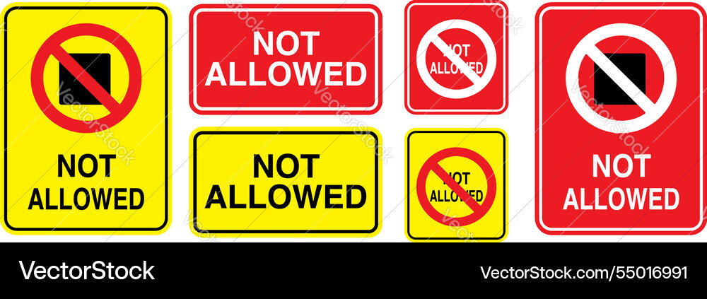 Not allowed sign on white background Royalty Free Vector