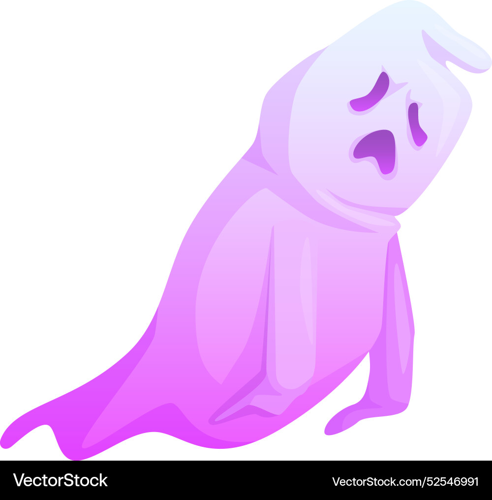 Tired ghost character sleepy spooky cartoon Vector Image