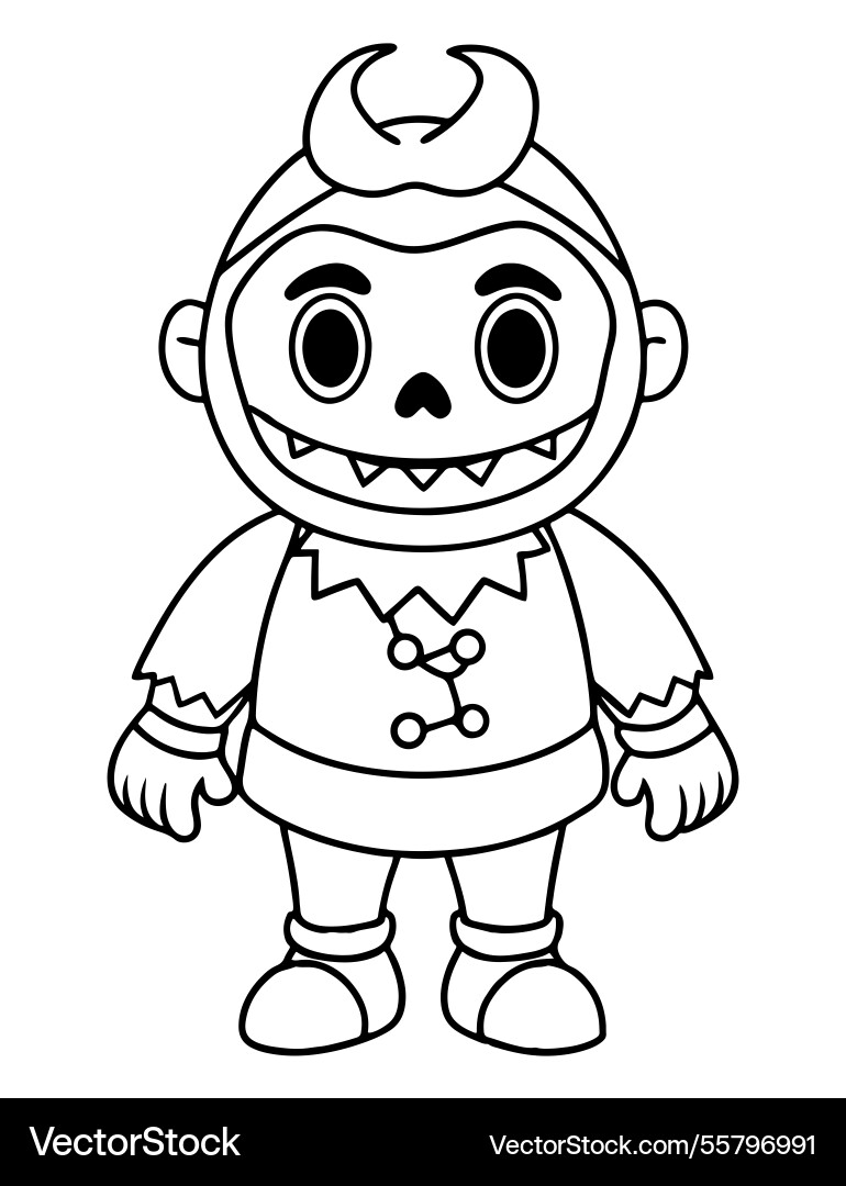 Zombie apocalypse coloring page for kids Vector Image