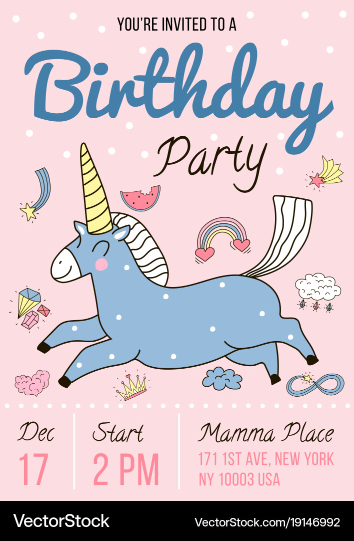 Birthday party invitation poster Royalty Free Vector Image