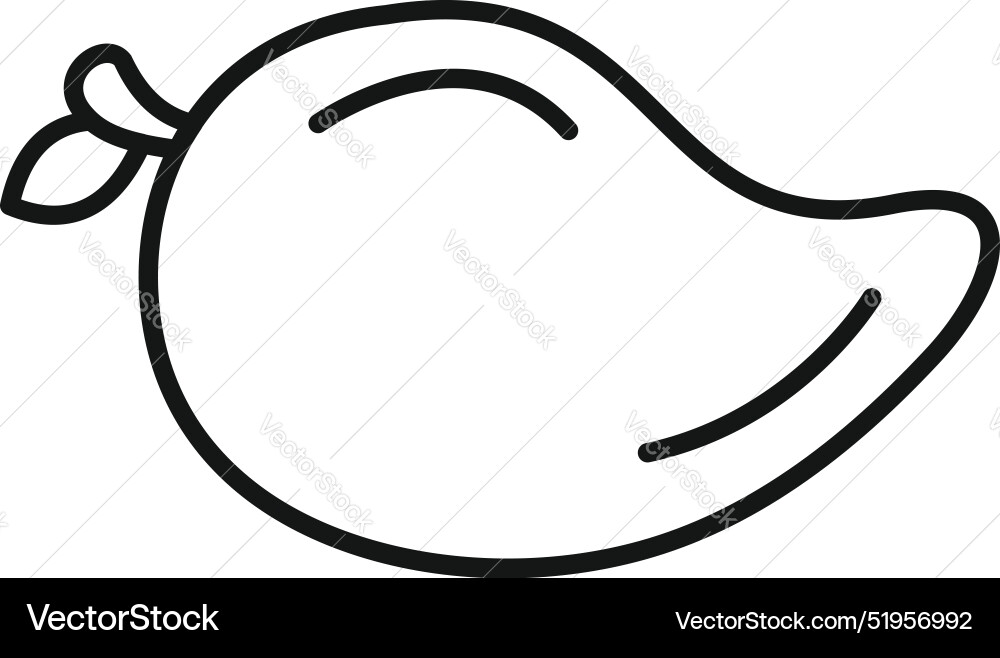 Fresh mango with leaf line icon representing Vector Image