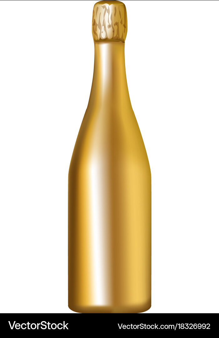 Golden champagne bottle Royalty Free Vector Image