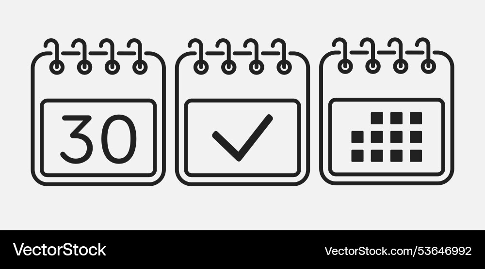 Icon page calendar - 30 day agenda done Royalty Free Vector