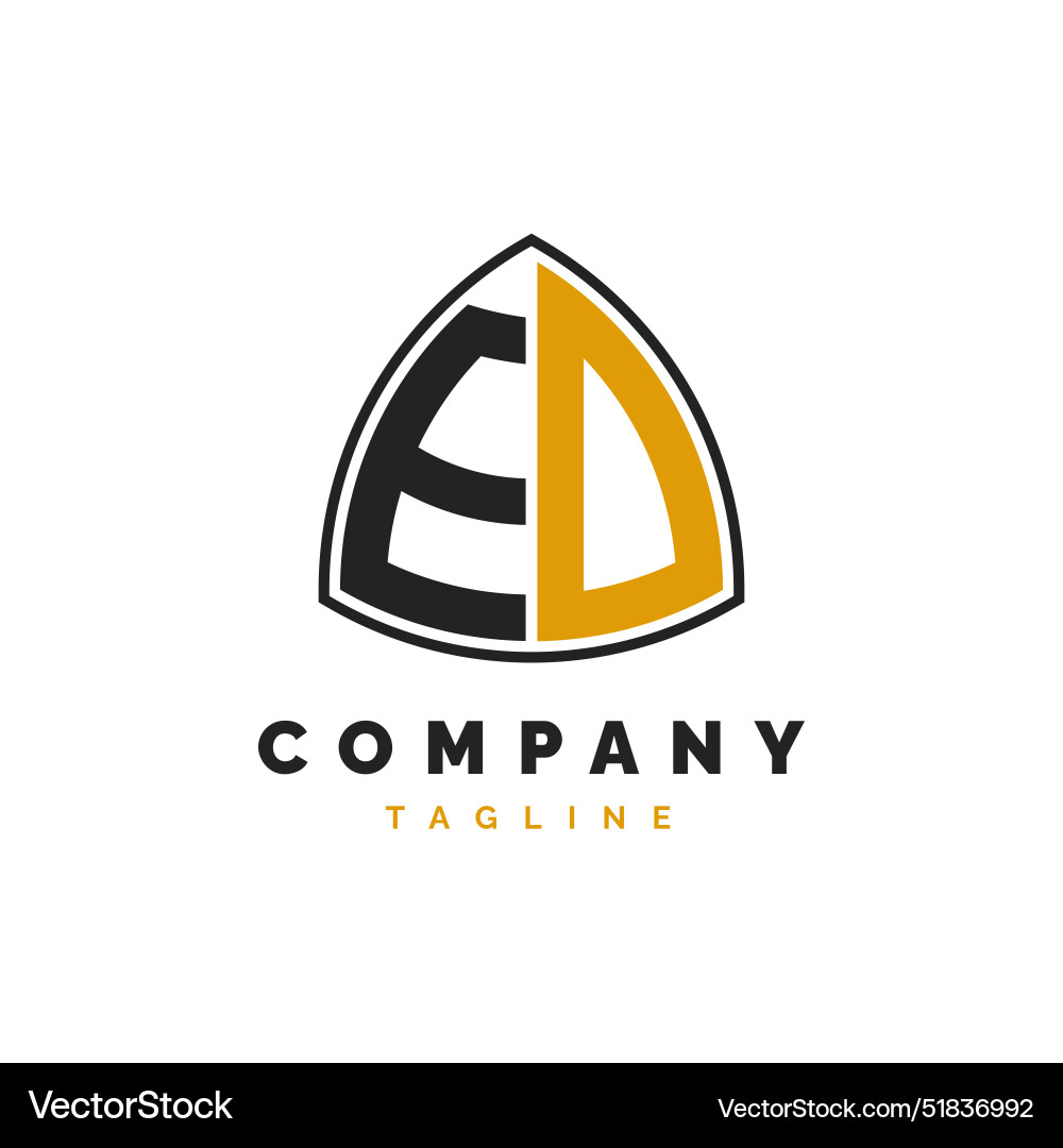 Initial letter ed logo design alphabet Royalty Free Vector