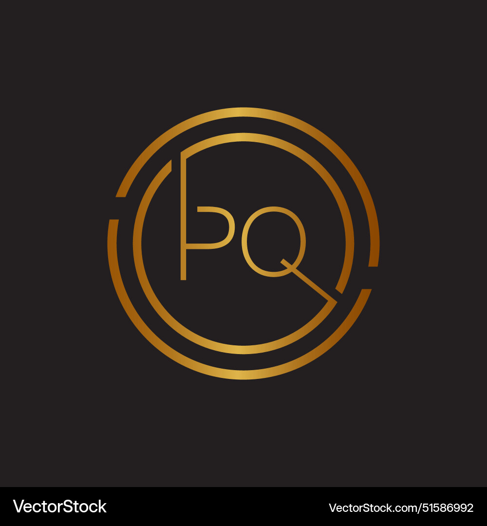 Luxury letter pq logo designroyal premium Vector Image