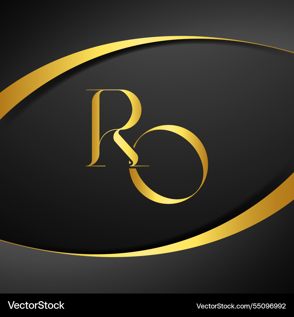 Ro luxury letter logo Royalty Free Vector Image