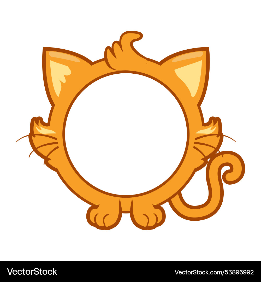 Round cat frame cartoon avatar for ui games Vector Image