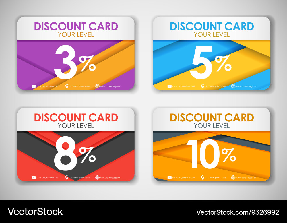 Set of discoun cards Royalty Free Vector Image