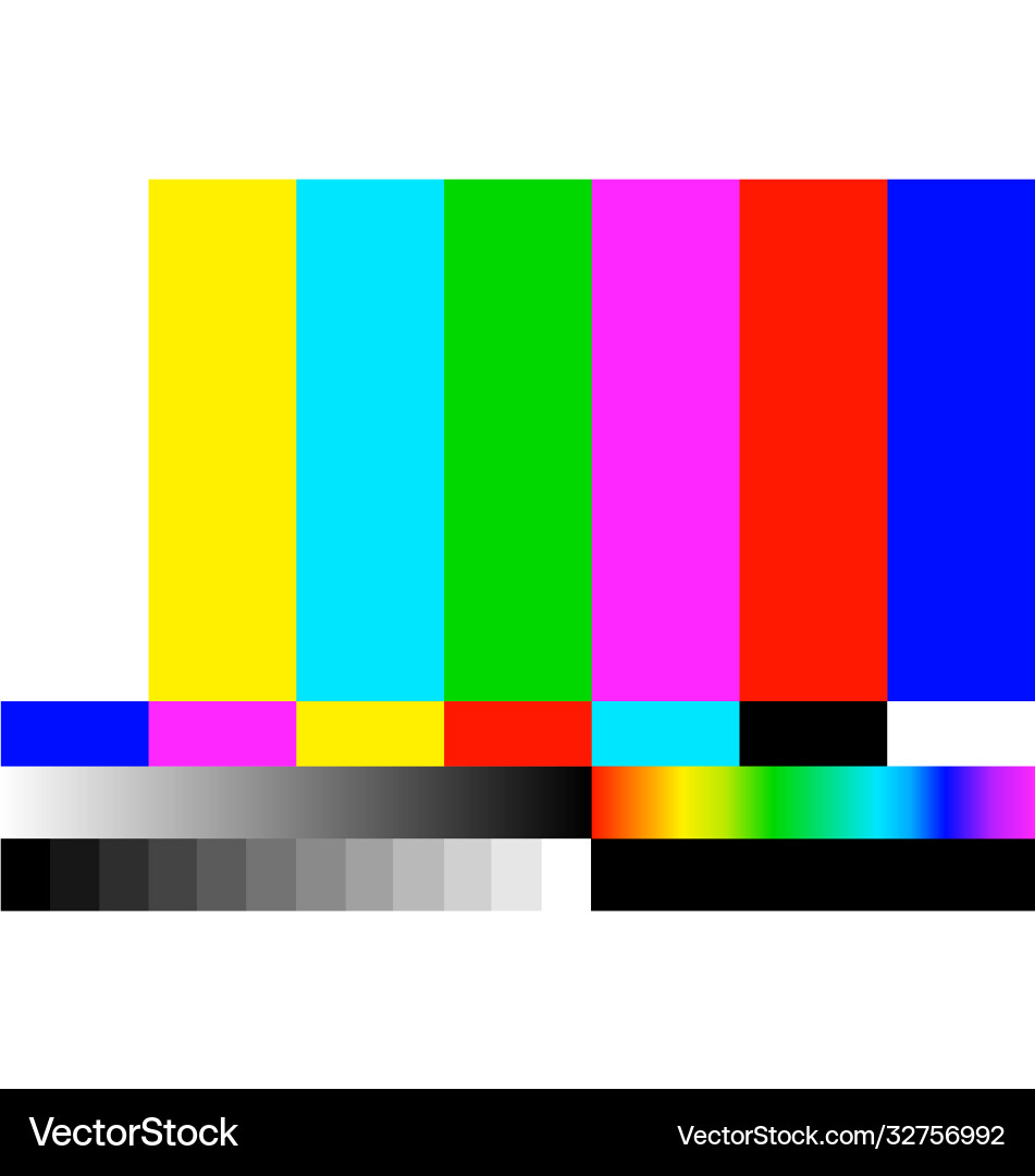 SMPTE Color Bars Test Card Royalty Free Vector Image