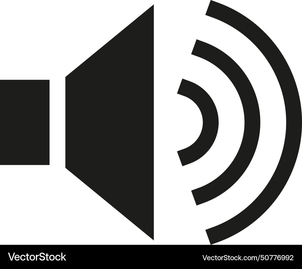 Sound symbol black audio sign speaker icon Vector Image