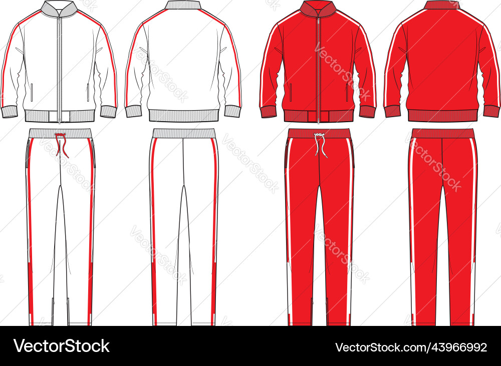 Tracksuit editble fashion flat templates Vector Image