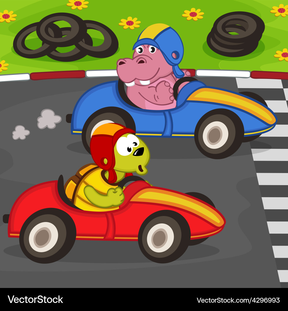 Animals Racing Car Royalty Free Vector Image - VectorStock