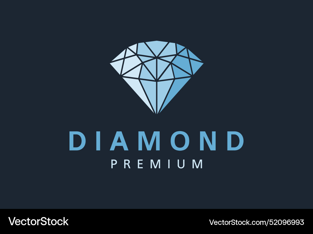 Diamond logo flat minimalist design Royalty Free Vector