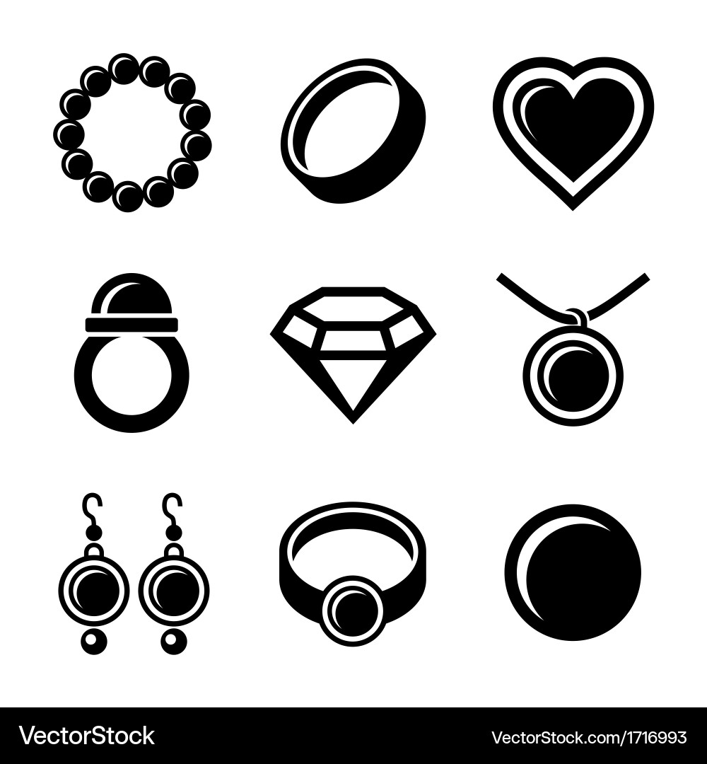 Jewelry icons set Royalty Free Vector Image - VectorStock