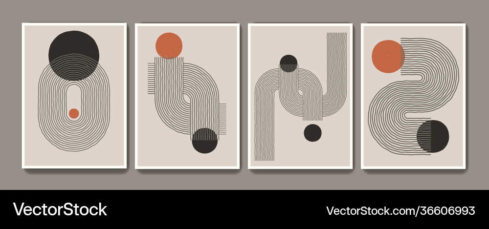 Mid-Century Abstract Art Prints Royalty Free Vector Image
