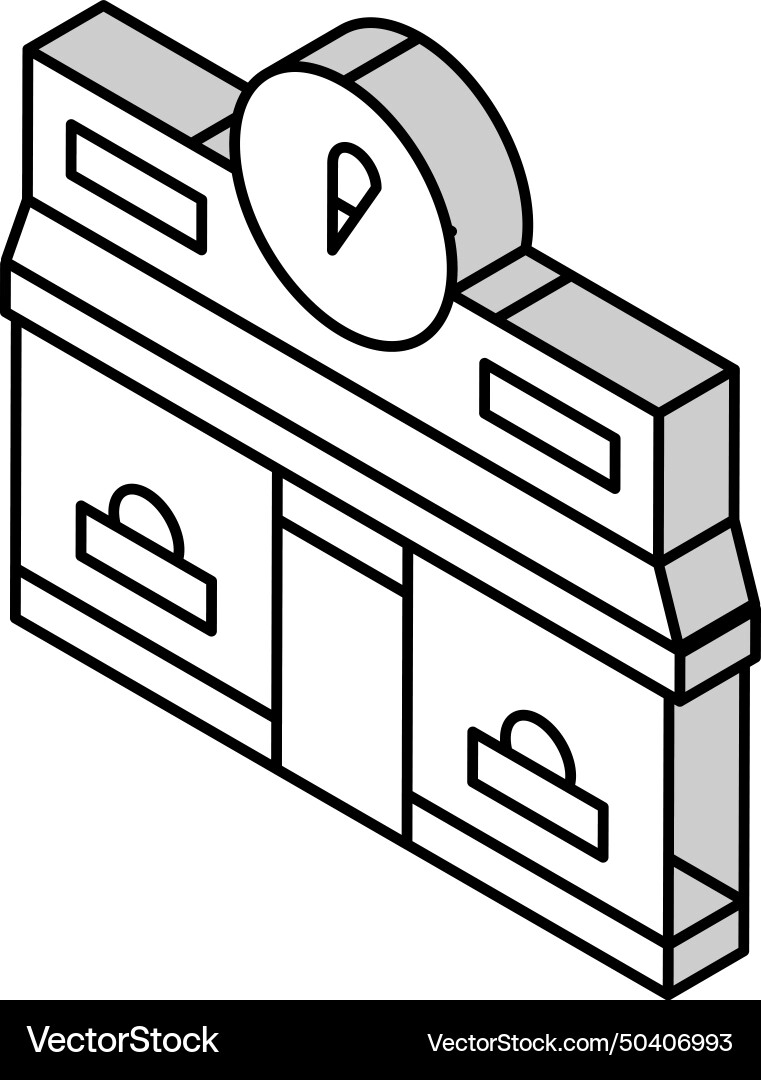 Pound shop store isometric icon Royalty Free Vector Image