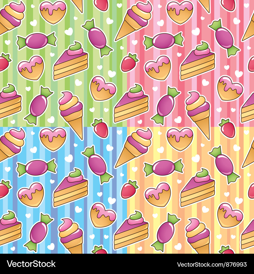 Sweets patterns Royalty Free Vector Image - VectorStock