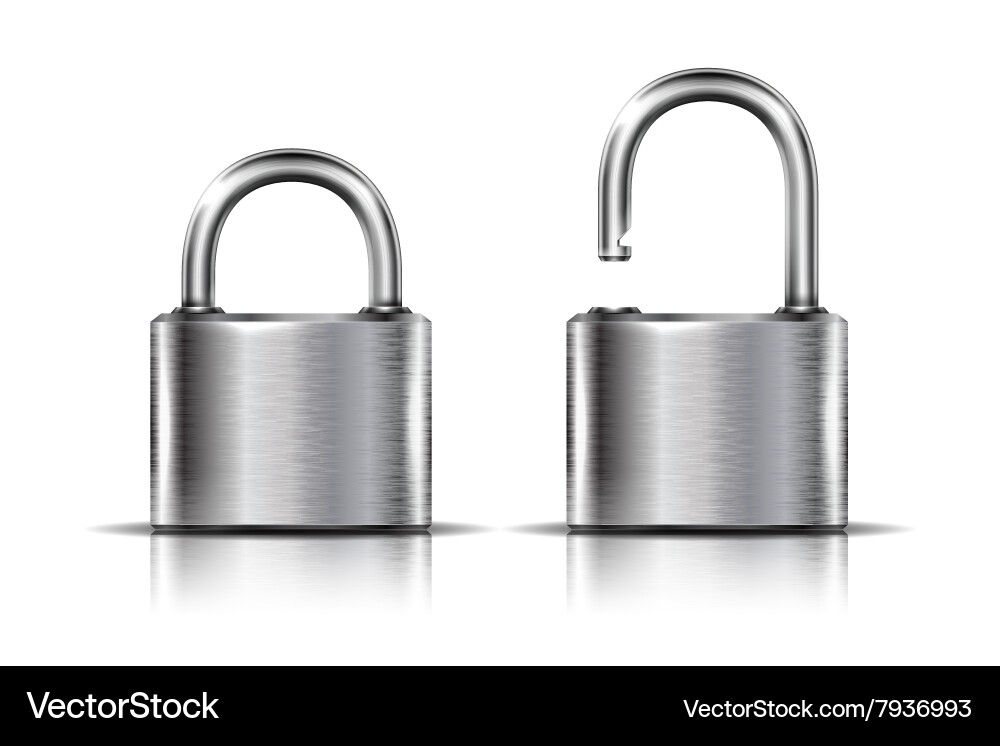 Two icons - padlock Royalty Free Vector Image - VectorStock