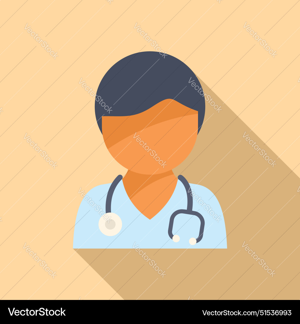 Young doctor wearing stethoscope Royalty Free Vector Image