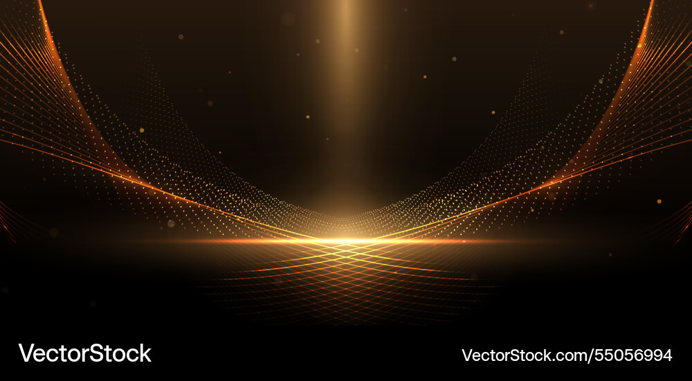 Abstract elegant gold glowing line with lighting Vector Image
