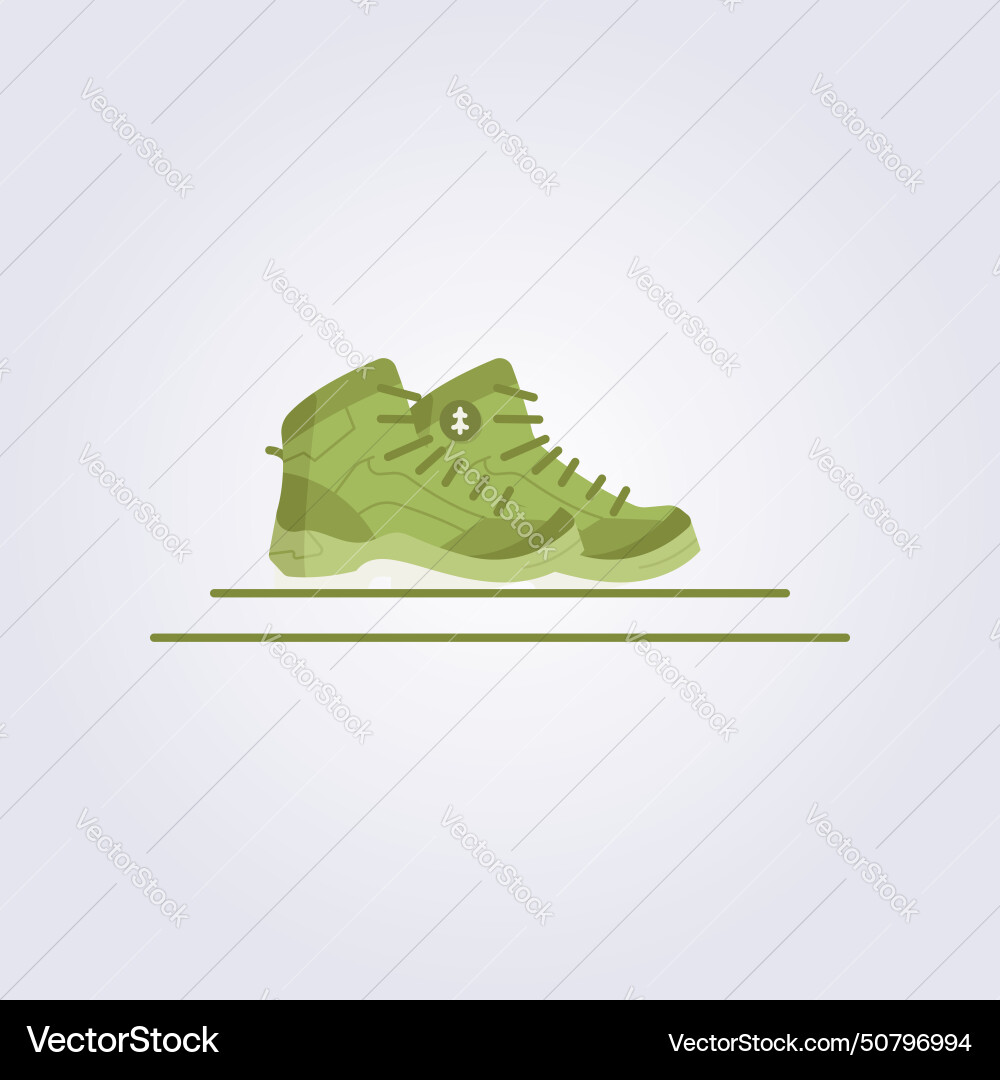 Colored flat hiking boots icon logo design Vector Image