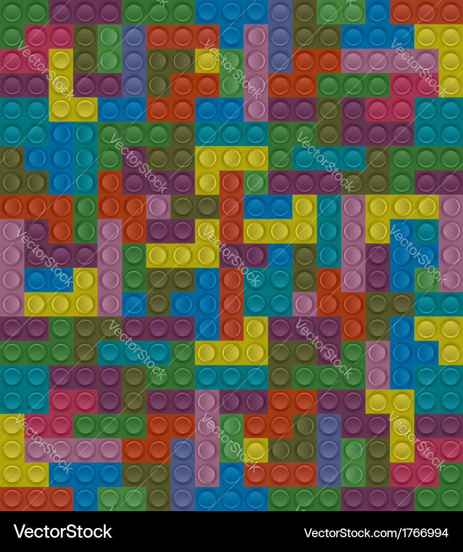 Colorful lego block seamless background Royalty Free Vector