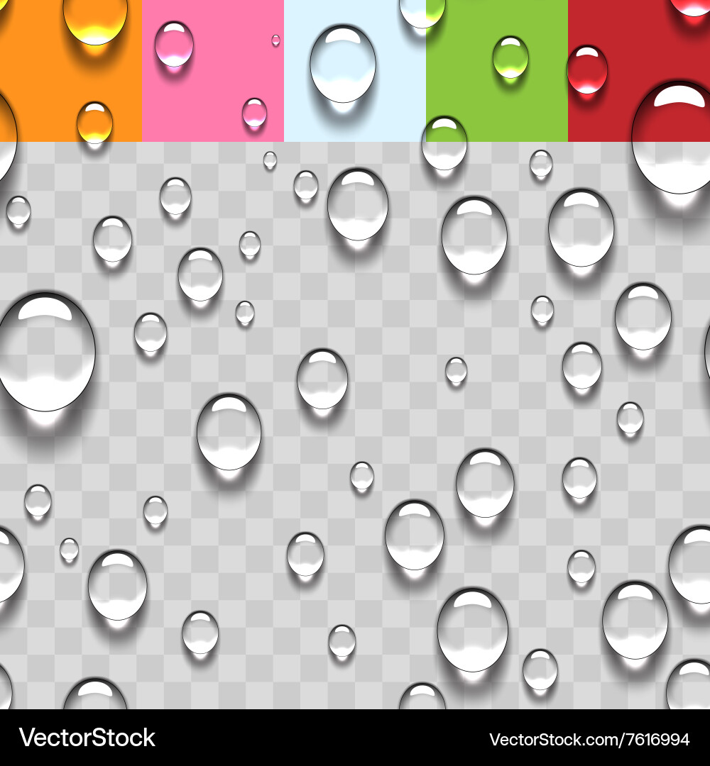 Water transparent drops seamless pattern Vector Image