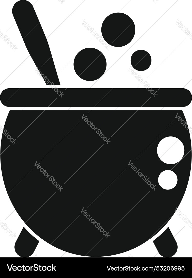 Black cauldron bubbling with a magic potion Vector Image