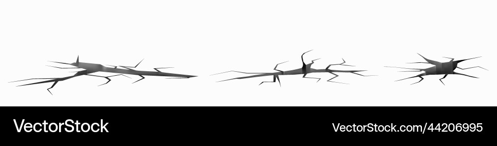 Cracks fractures in ground or concrete floor Vector Image