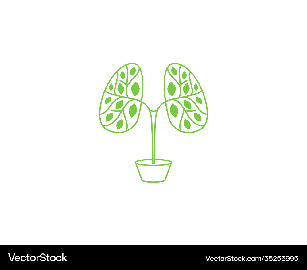 Green lungs tree leaves plant logo Royalty Free Vector Image