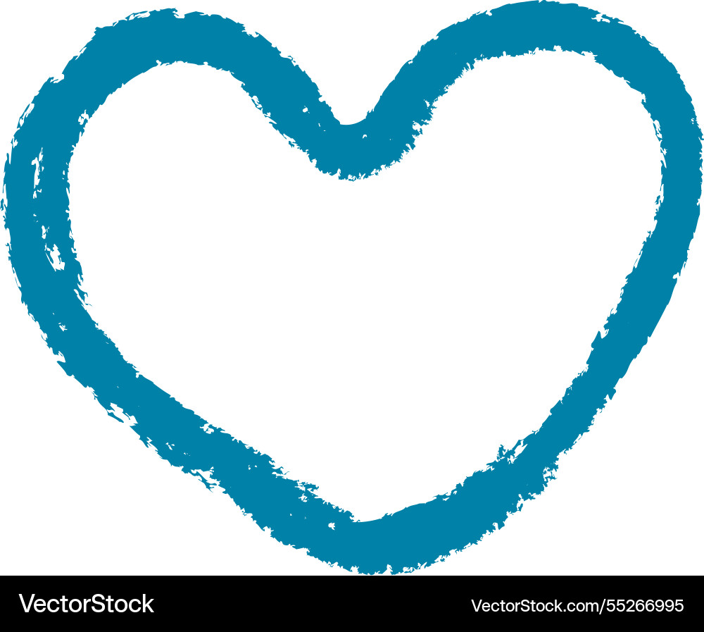 Hand drawn crayon heart shape Royalty Free Vector Image
