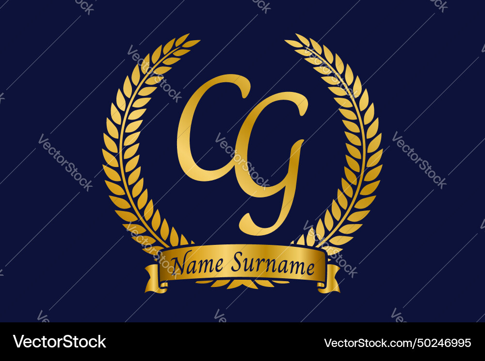 Initial letter c and g cg monogram logo design Vector Image