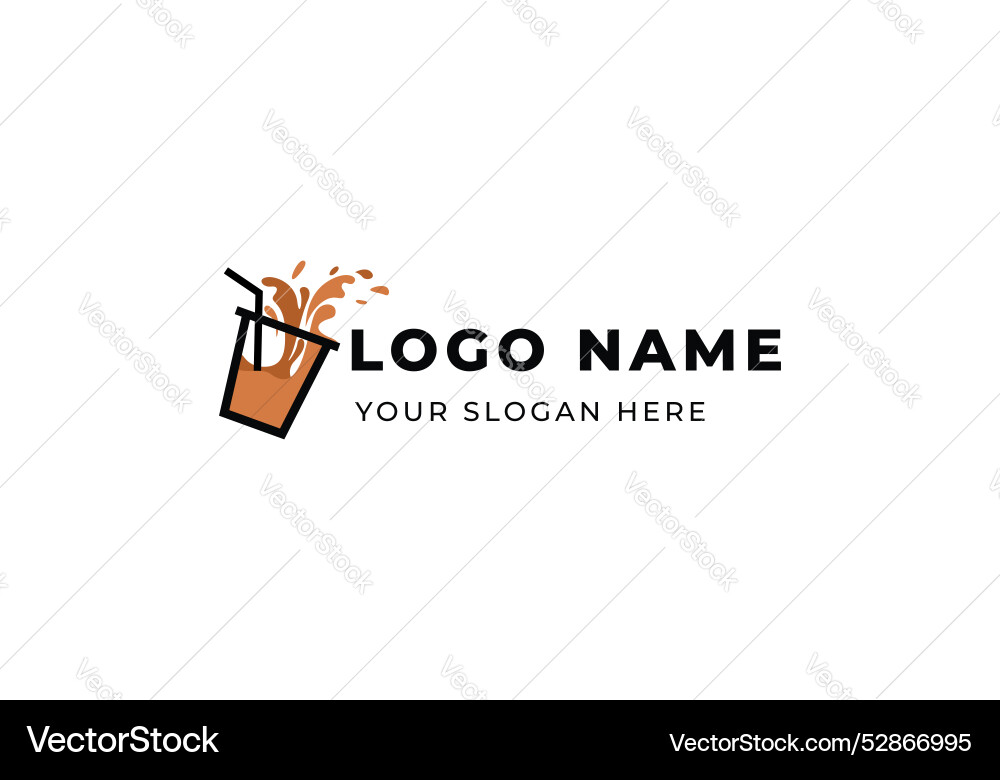 Logo coffee cup with splash beverage drinks Vector Image