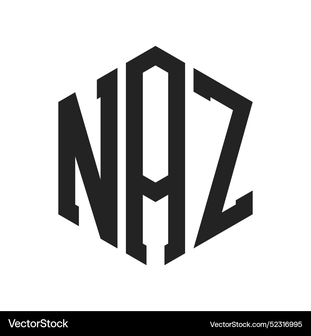 Naz logo design initial letter monogram Royalty Free Vector