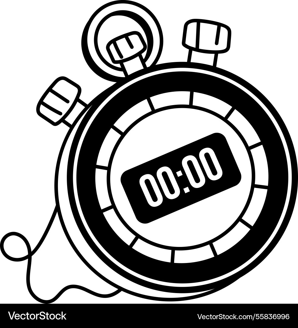 A hand drawn showing stopwatch Royalty Free Vector Image