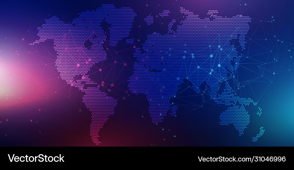 Abstract banner with world map design Royalty Free Vector