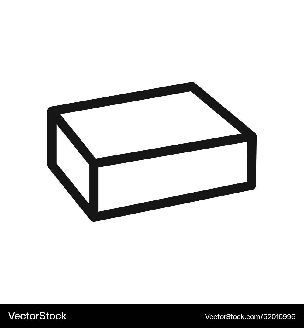 Box icon black line art Royalty Free Vector Image