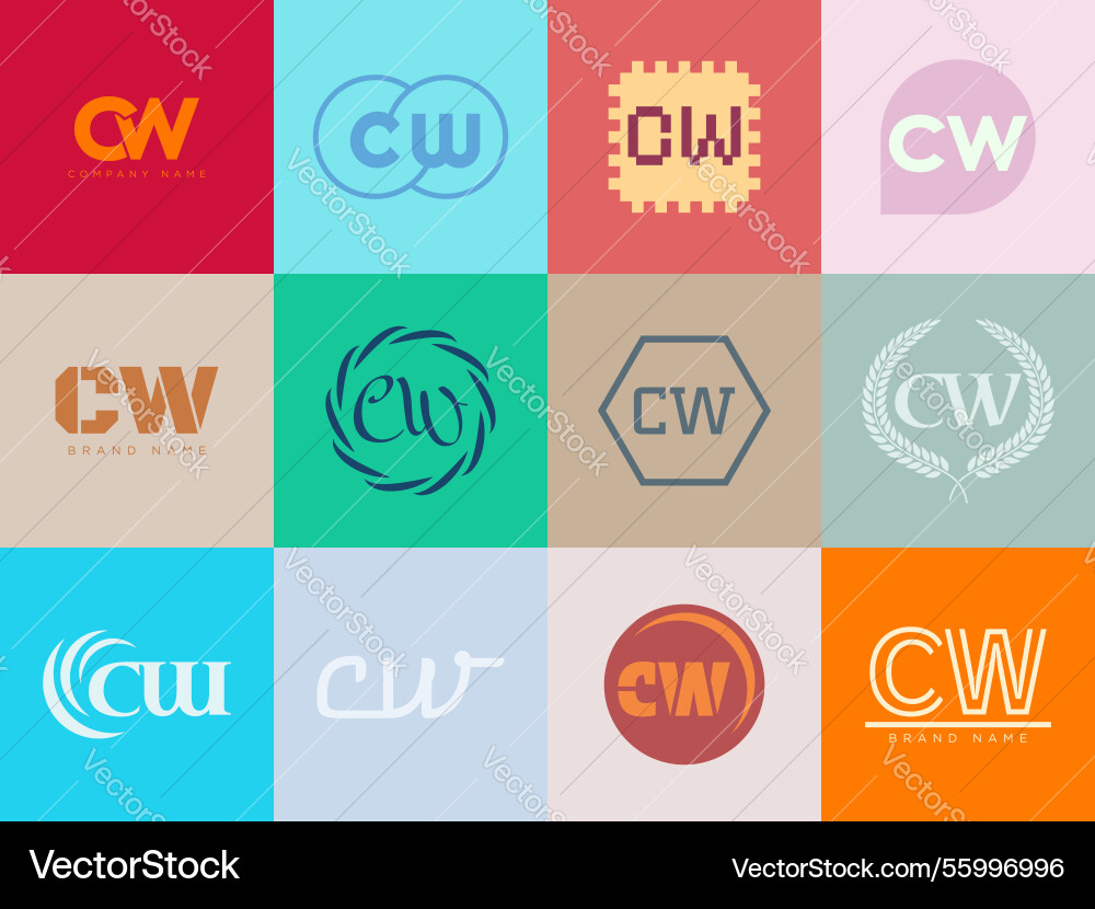Cw logo company template letter c and w logotype – Royalty-Free Vector ...