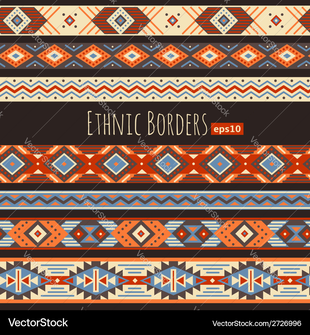 Ethnic borders Royalty Free Vector Image - VectorStock