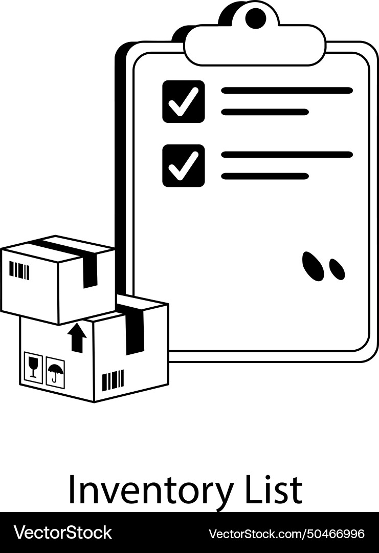 Inventory list Royalty Free Vector Image - VectorStock
