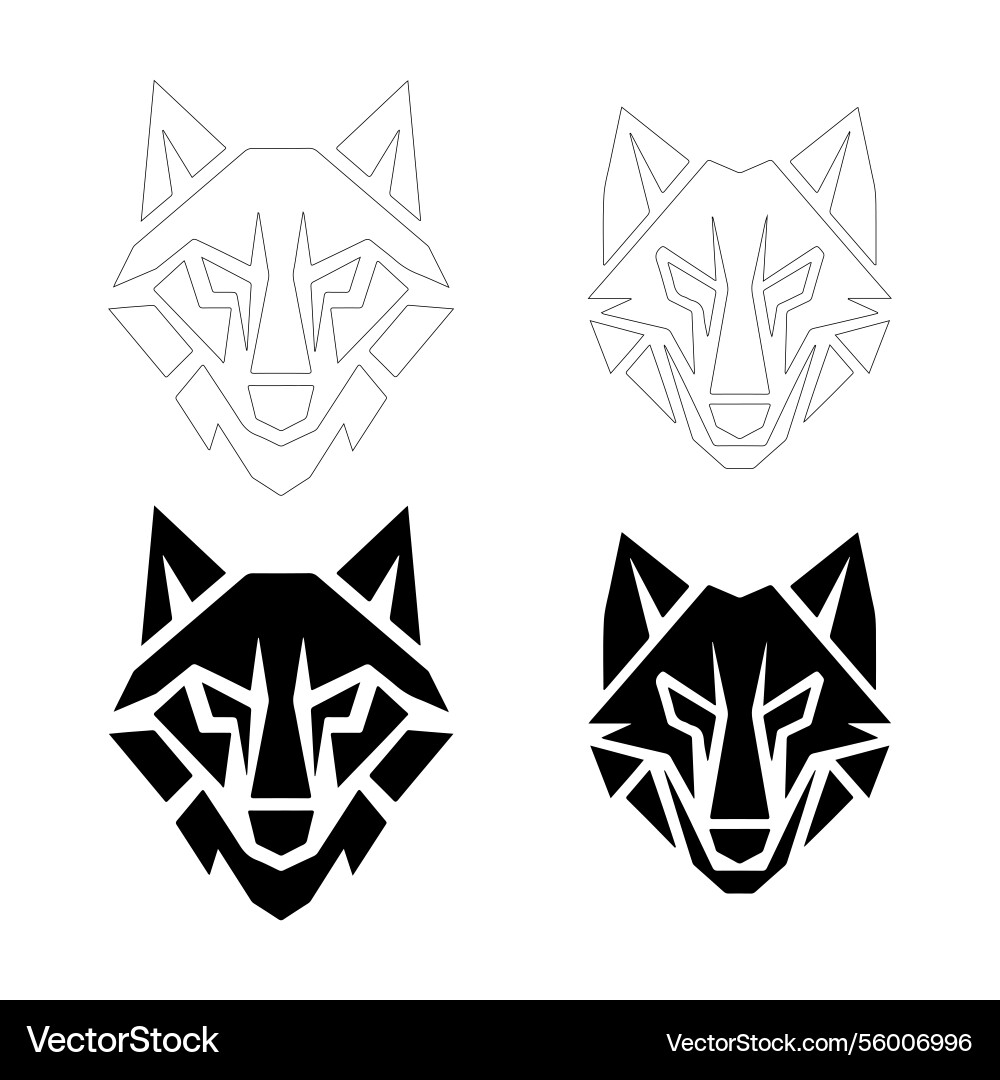 Minimalist wolf head logo Royalty Free Vector Image
