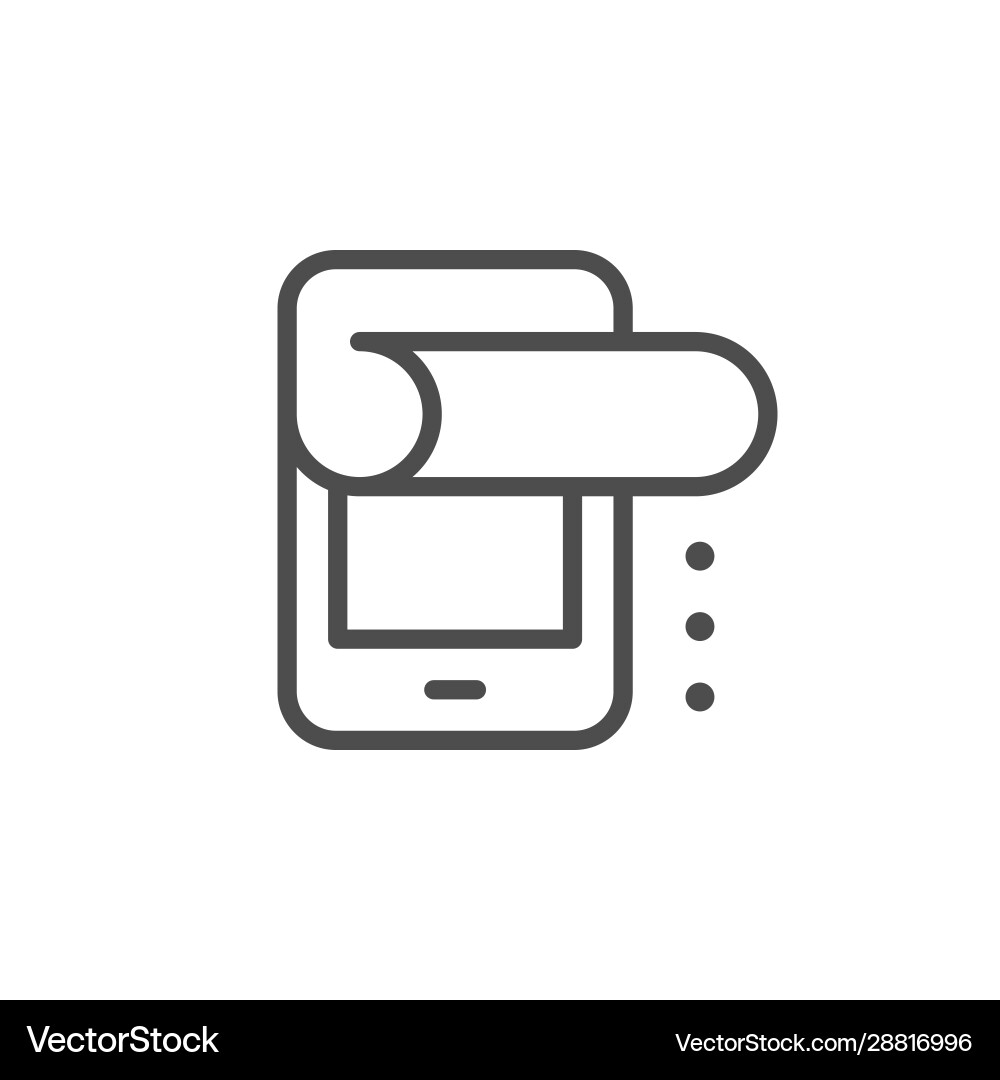 Protective film for device line icon Royalty Free Vector