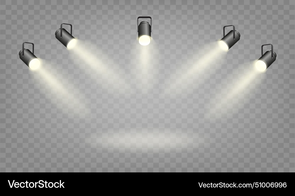 Spotlights set stage and studio light realistic Vector Image