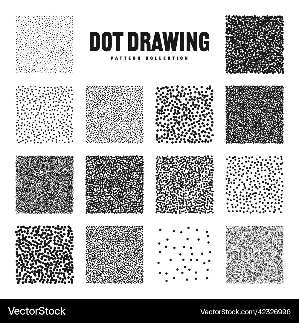 Square shaped dotted objects stipple elements Vector Image