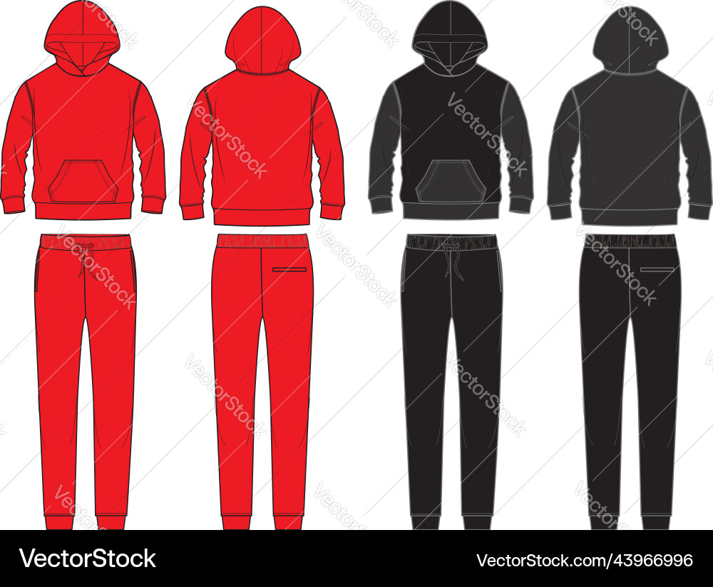Tracksuit editable fashion flat templates Vector Image