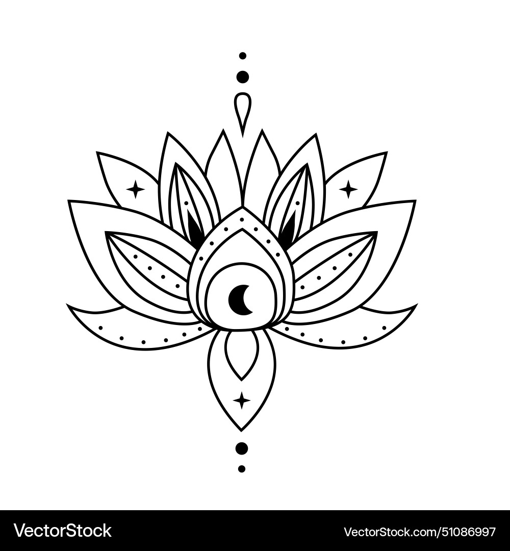Black lotus flower blooming Royalty Free Vector Image