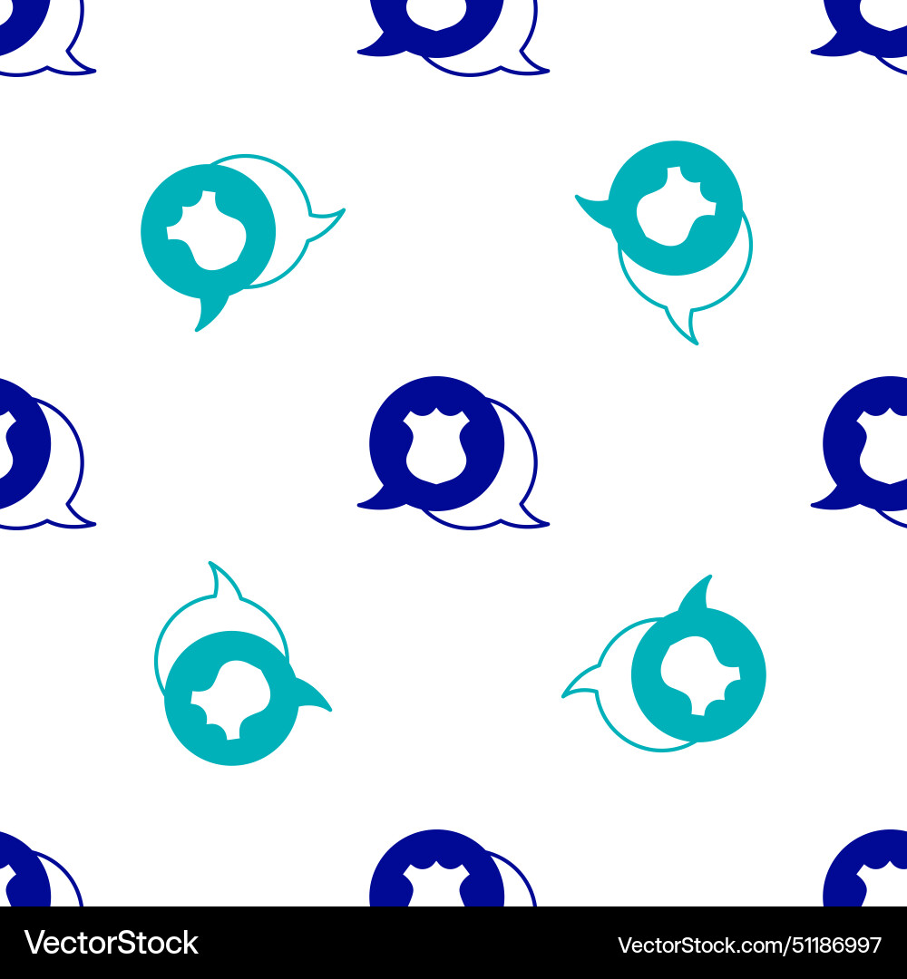 Blue police badge icon isolated seamless pattern Vector Image