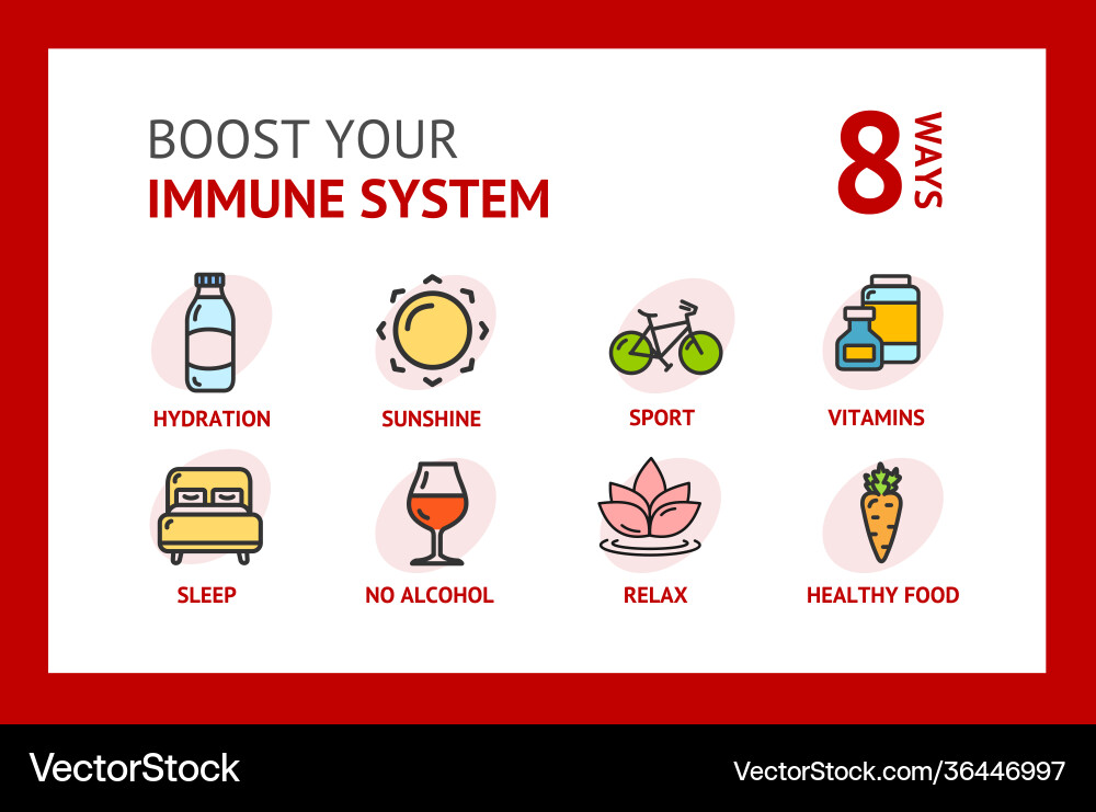 Boost Immune Health Banner Royalty Free Vector Image
