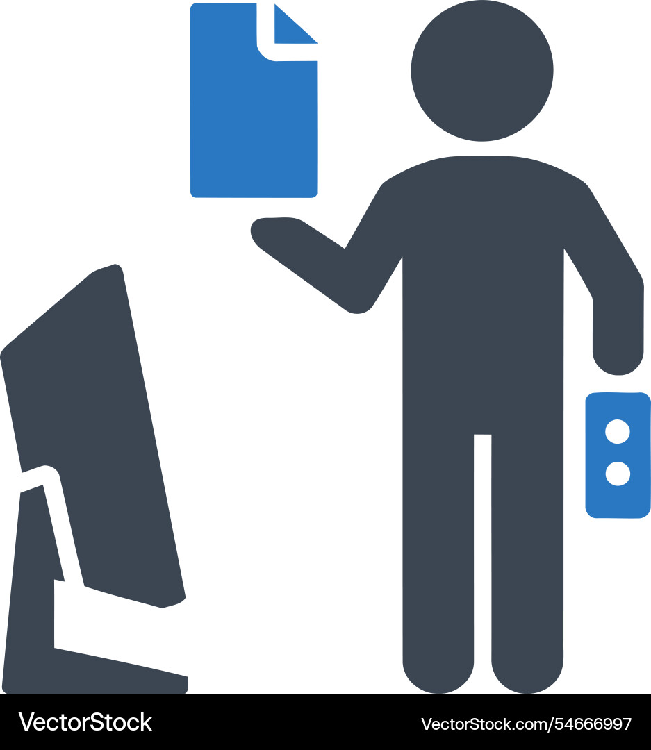 Document submission and review icon Royalty Free Vector