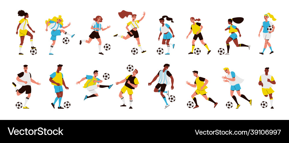Football players set Royalty Free Vector Image